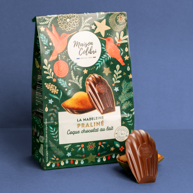 Madeleine Praliné Noisette Coque Chocolat - Maison Colibri